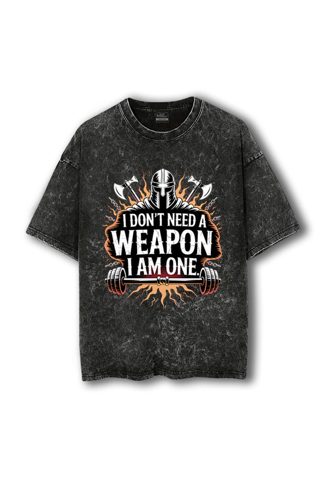 Manmaker Weapon Acid Wash Oversized Gym T-shirt | Gym Wear