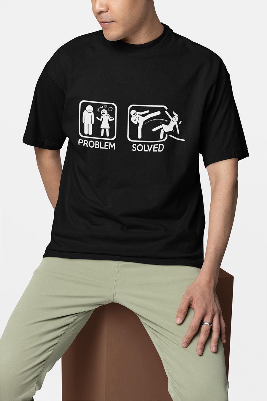 Manmaker's Problem Solved Oversized T-shirt | Manmaker's Funny T-shirt