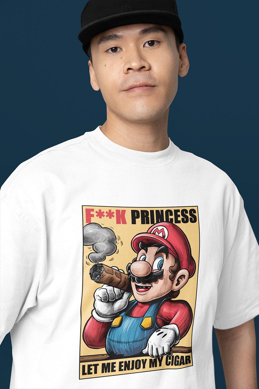 Manmaker's Super Mario White Oversized T-shirt | Graphic T-shirts